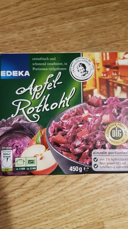 Edeka, Apfel-Rotkohl, mit 7 % Apfelstückchen Kalorien ...