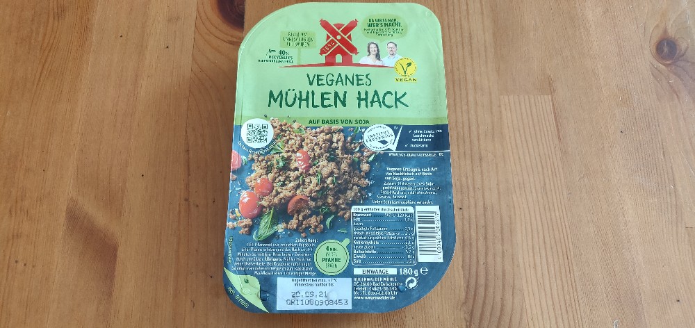 Rügenwalder Mühle, Veganes Mühlen Hack, auf Basis von Soja Kalorien ...