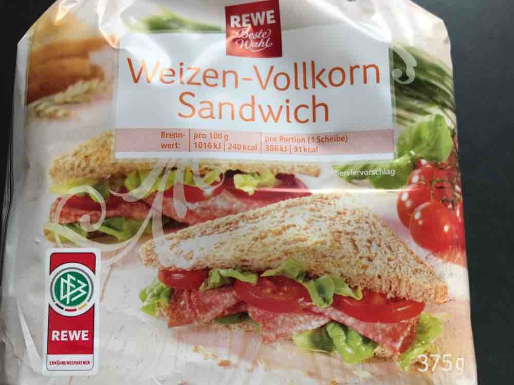 Rewe, Weizenvollkorn Sandwich Kalorien - Brot - Fddb