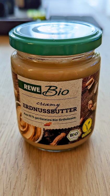 Rewe Bio, Creamy Erdnussbutter, aus 92% gerösteten Bio-Erdnüssen ...