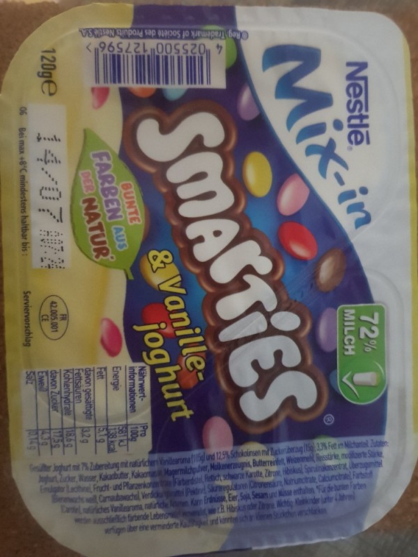Nestlé, Mix in smarties joghurt , mit smarties Kalorien - Neue Produkte ...
