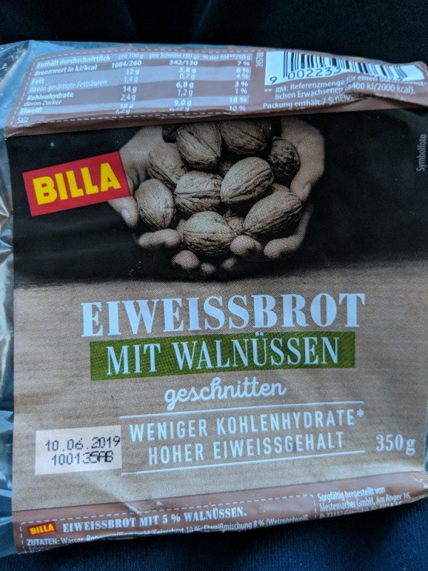 Billa, Eiweißbrot mit Walnüssen Kalorien - Brot - Fddb